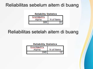 analisis data Kuantitatif penyusunan skala dan psikometri | PPTX