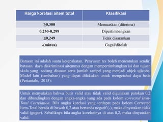 analisis data Kuantitatif penyusunan skala dan psikometri | PPTX