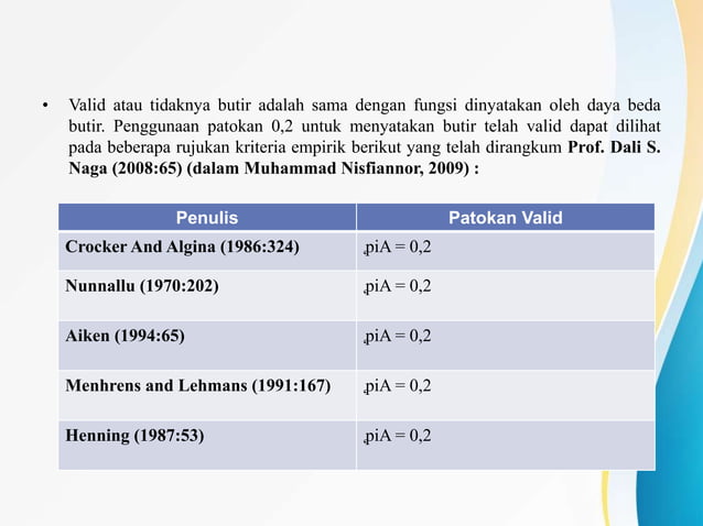 analisis data Kuantitatif penyusunan skala dan psikometri | PPT