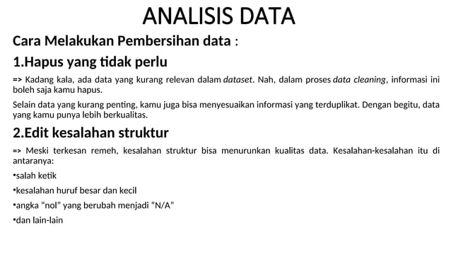 bab 4 materi analisis data kelas sepuluh | PPT