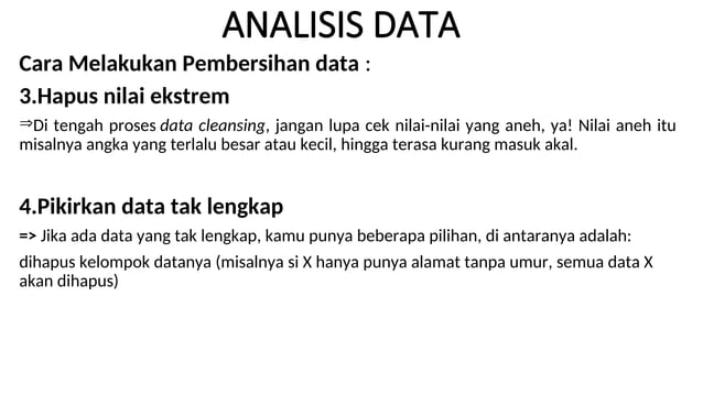 bab 4 materi analisis data kelas sepuluh | PPT