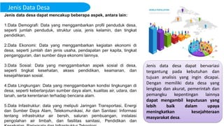analisis data desa untuk pengelolaan rumah dataku | PPTX