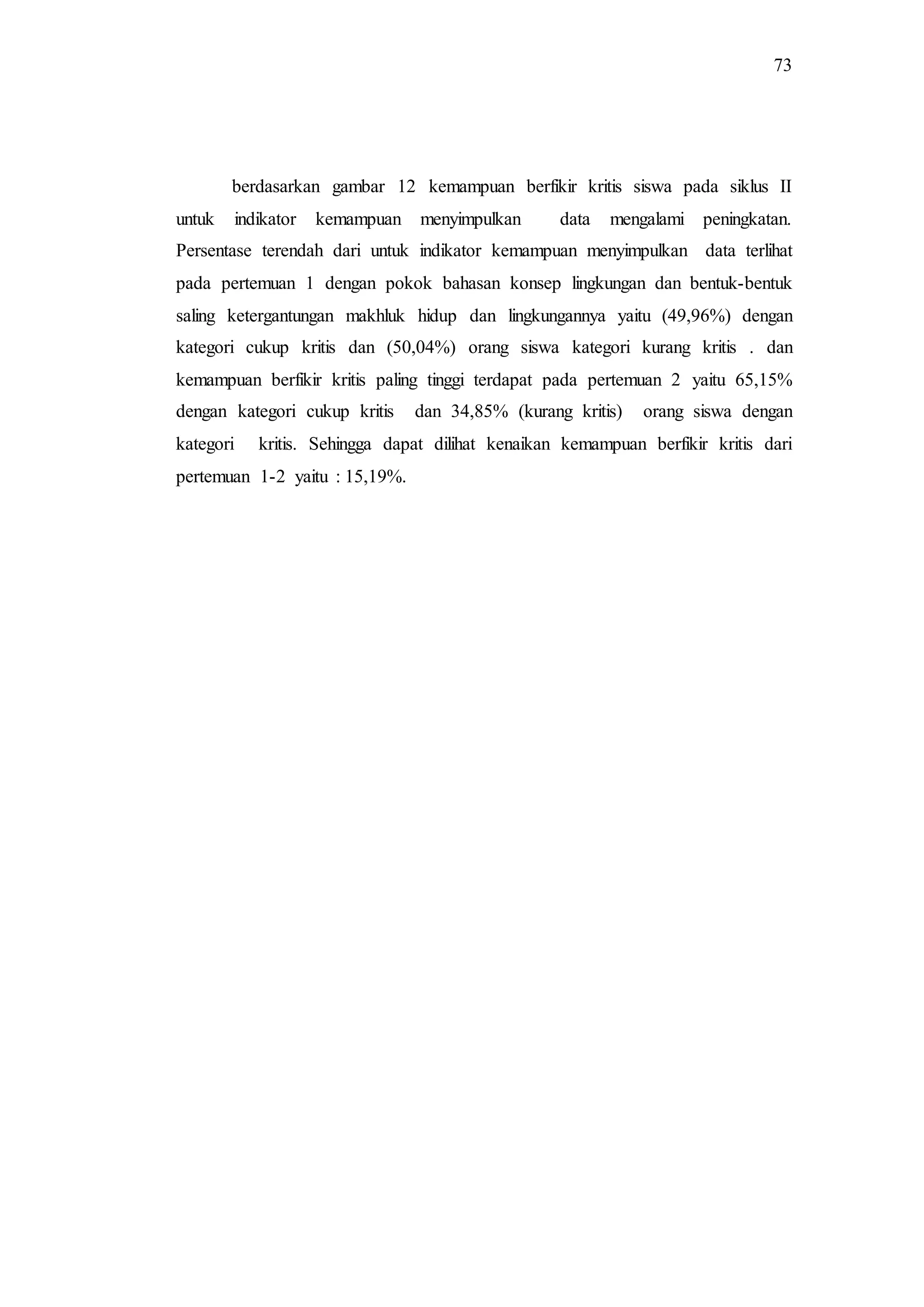 Analisis data pada siklus ii | PDF