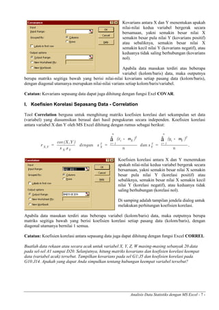 Analisis data statistiks dengan ms excel | PDF
