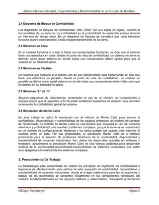 Analisis de Confiabilidad, Disponibilidad y Mantenibilidad de un ...