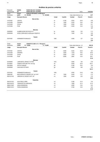 Analisis de costos de partidas | PDF