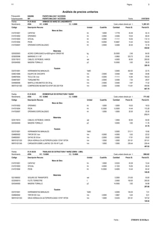 Analisis de costos de partidas | PDF