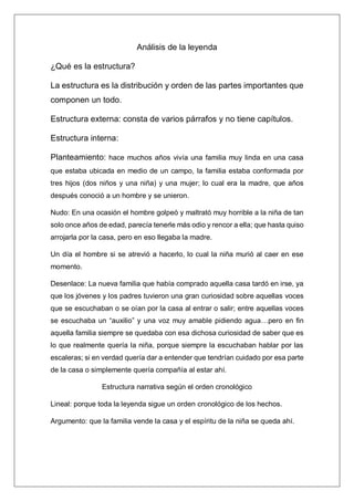 Analisis de la leyenda | PDF