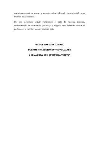 Analisis De La Musica Ecuatoriana | DOCX
