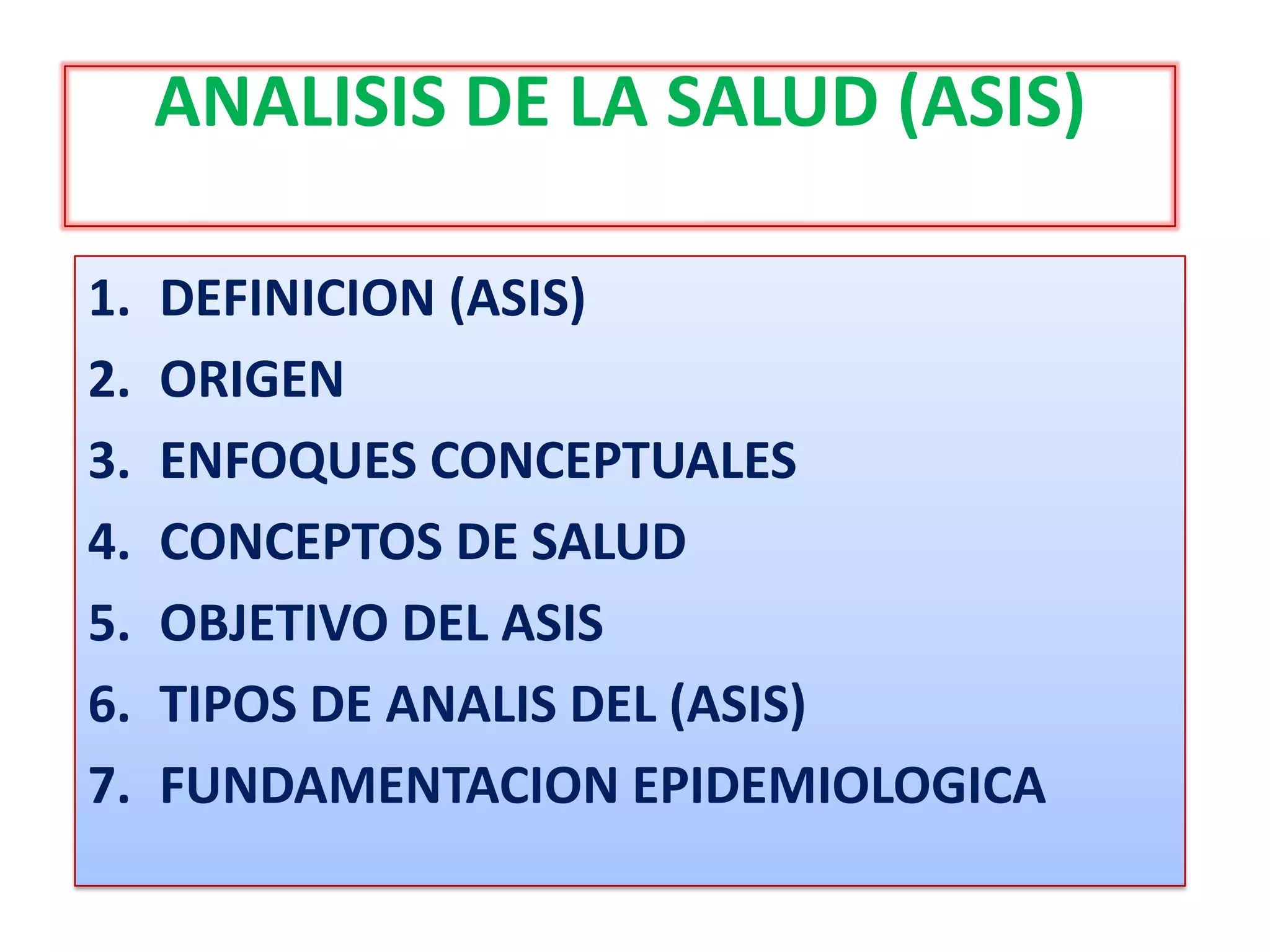 Analisis de la salud (asis) | PPTX