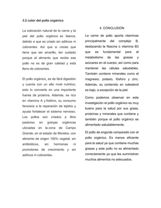 Analisis de comparacion del pollo de engorde y el pollo organico | PDF