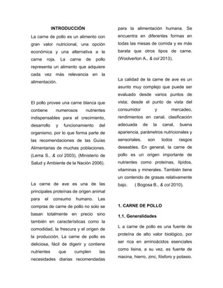 Analisis de comparacion del pollo de engorde y el pollo organico | PDF