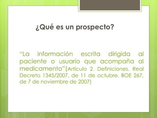 Análisis del prospecto | PDF