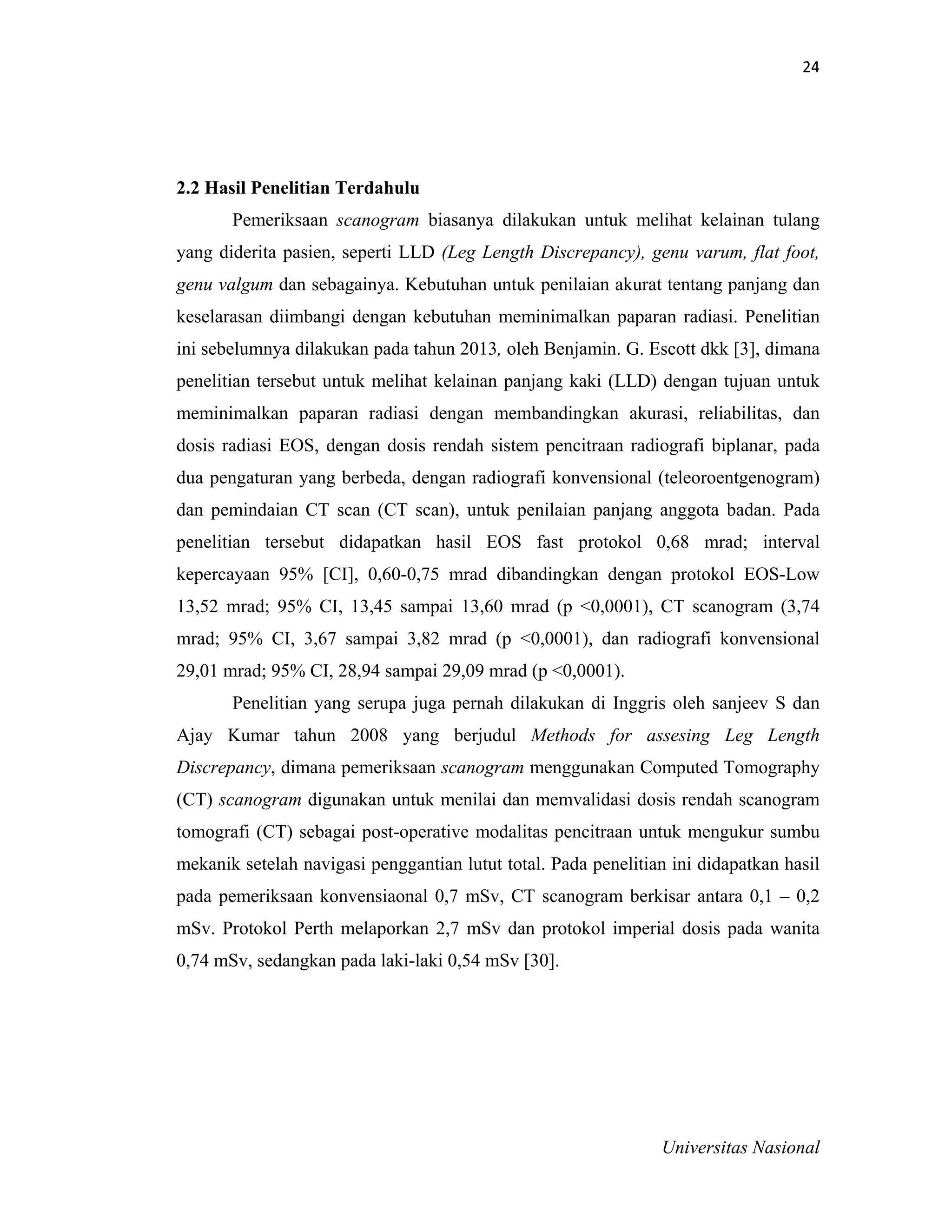 Analisis dosis serap radiasi organ gonad pada pemeriksaa scanogram | PDF