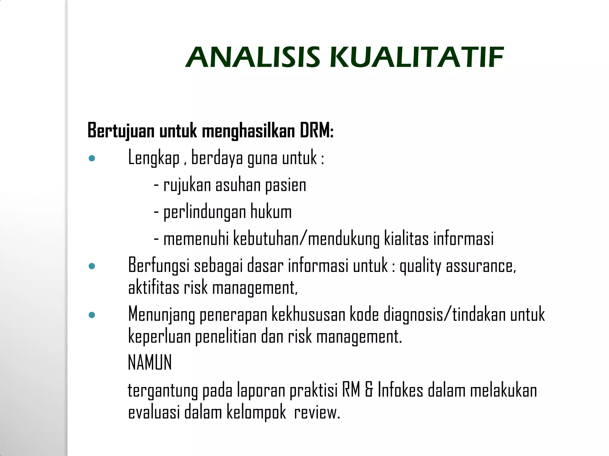 Analisis Kuantitatif dan Kualitatif Dokumen Rekam Medis | PDF