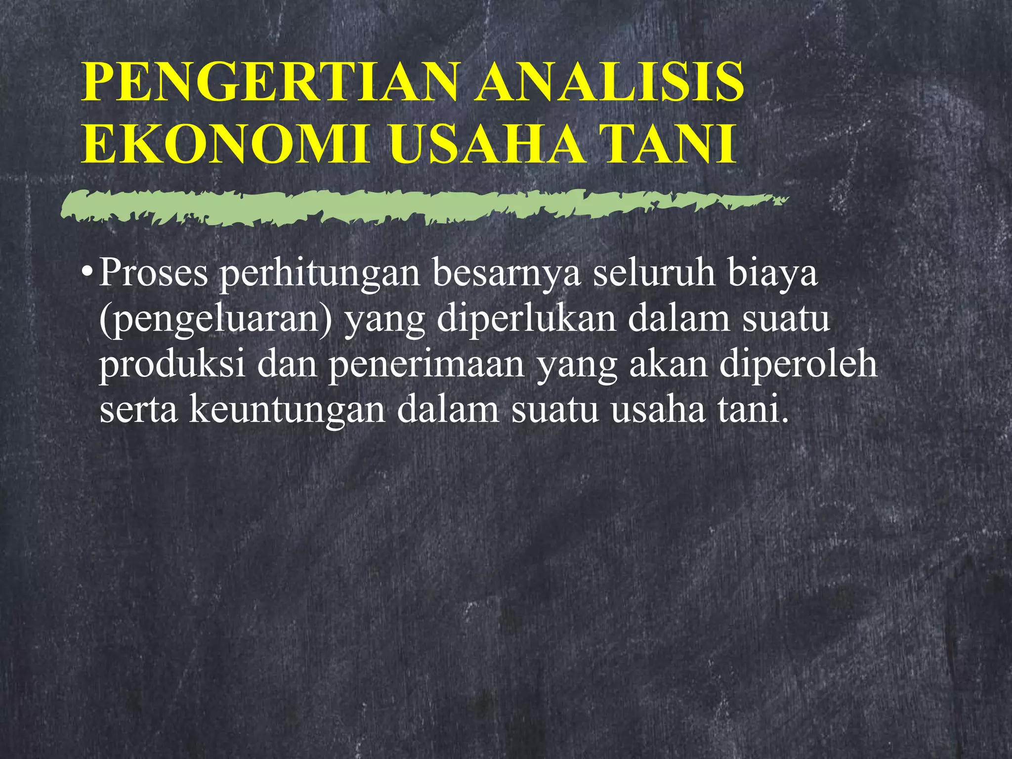 Analisis ekonomi usaha tani pada sistem surjan | PPTX