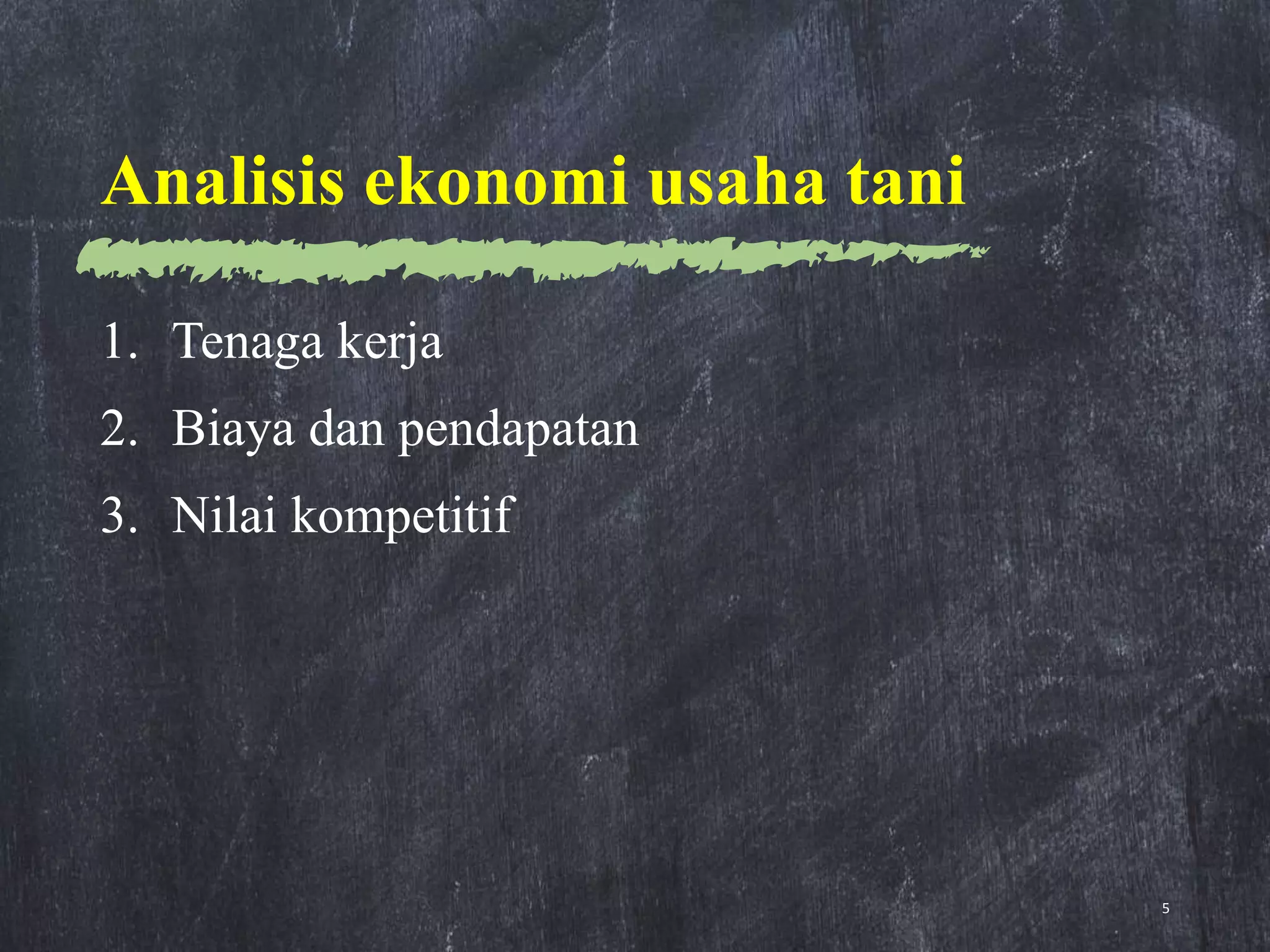 Analisis ekonomi usaha tani pada sistem surjan | PPTX