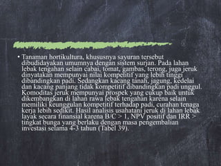 Analisis ekonomi usaha tani pada sistem surjan | PPTX