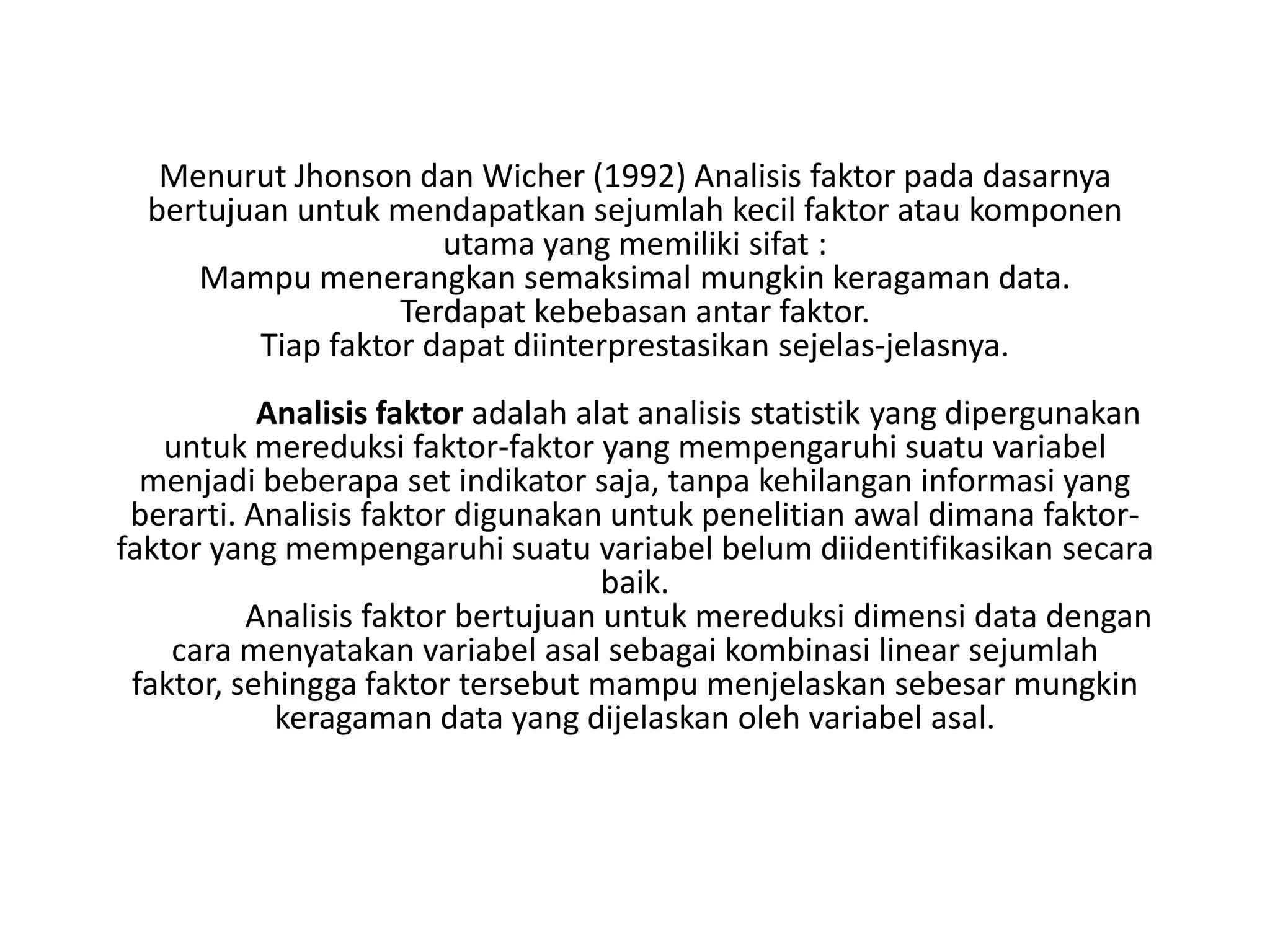 Analisis Faktor.Ppt Lnd | PPTX