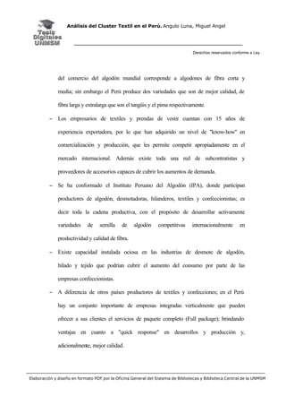 Analisis foda del cluster textil | PDF