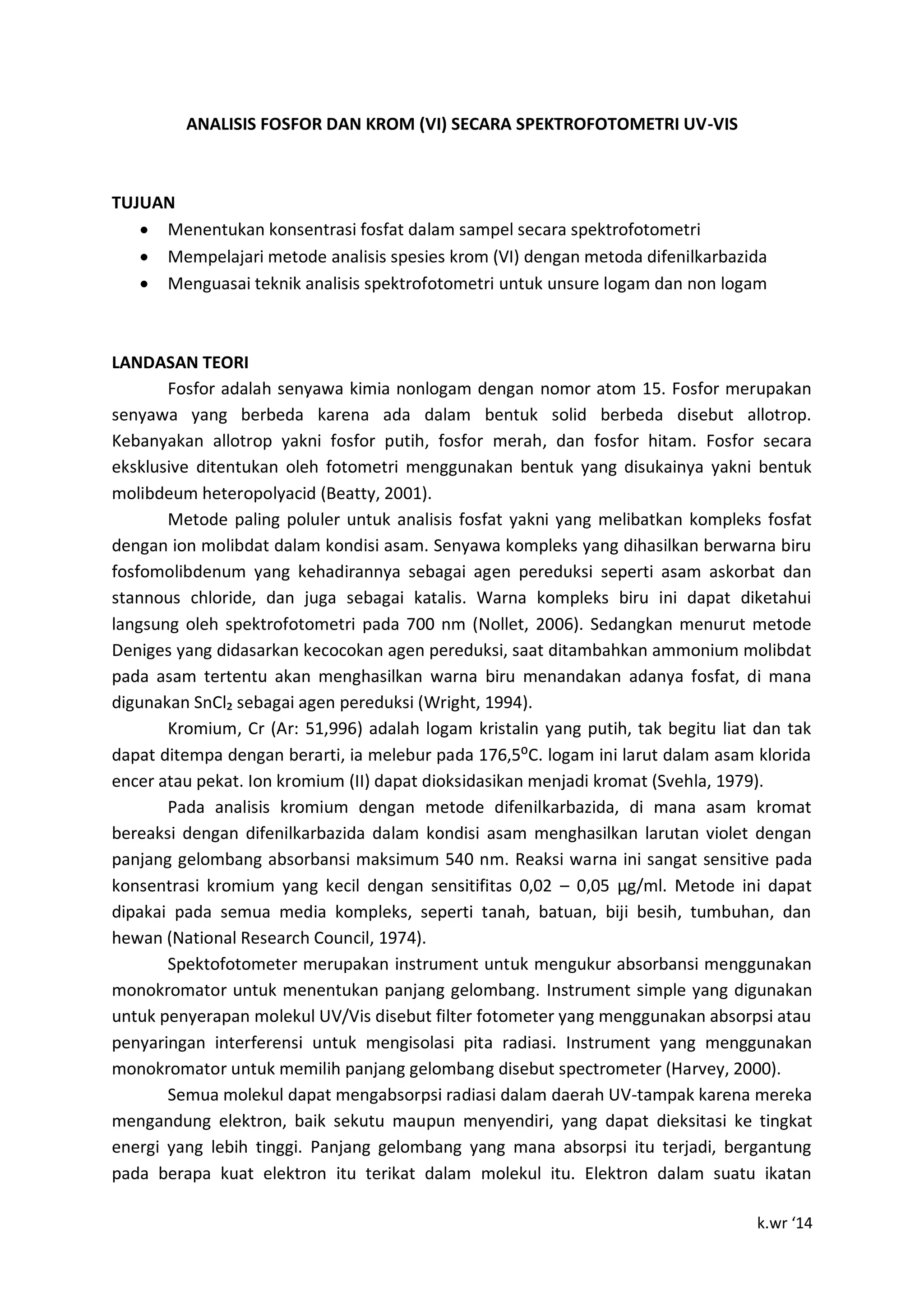 Analisis fosfor dan krom | PDF