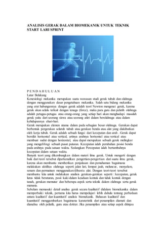 Analisis gerak dalam biomekanik untuk teknik start lari sprint | PDF