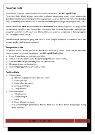 Analisis halte bus | PDF