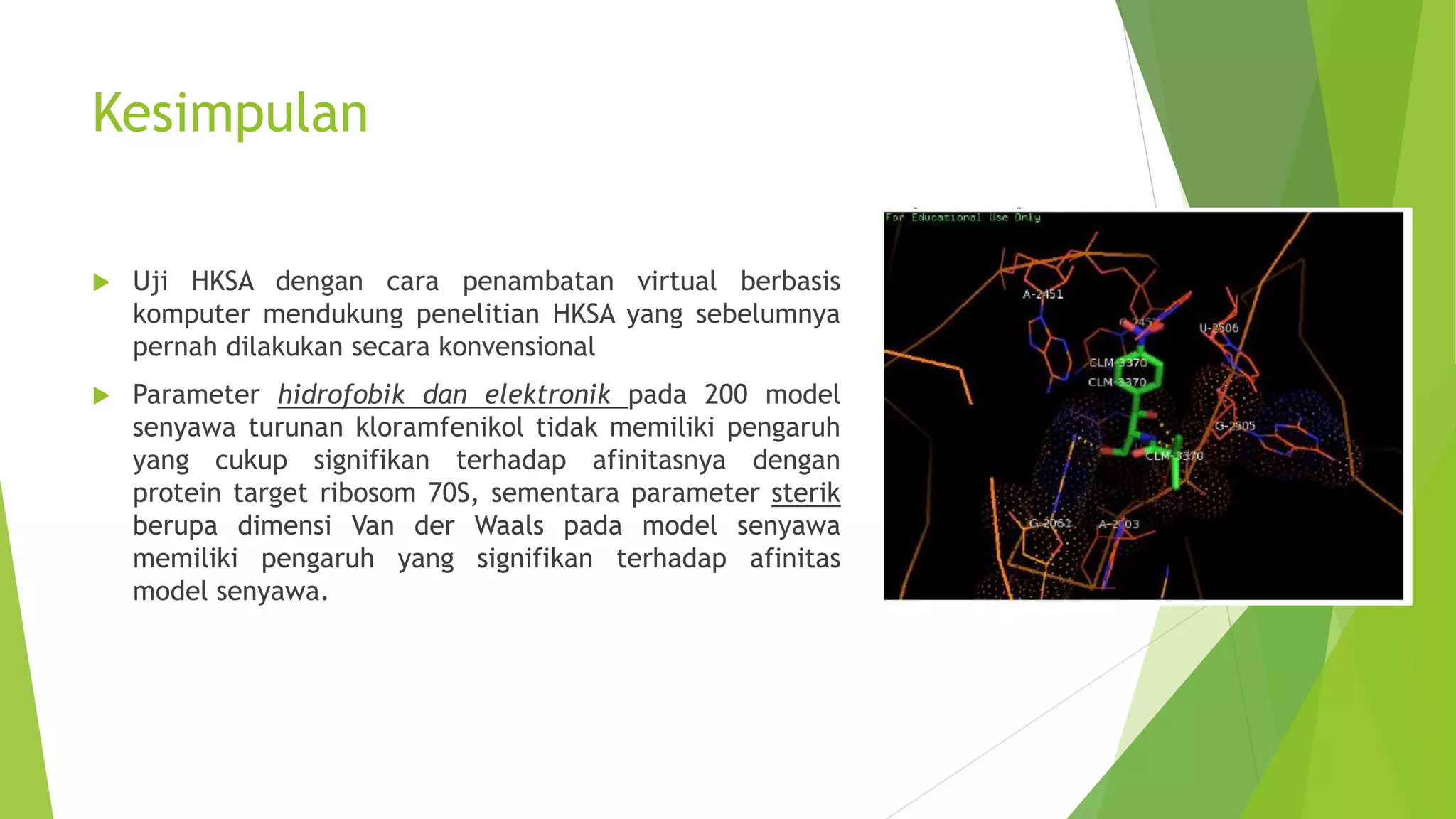 Analisis hubungan kuantitatif struktur aktivitas senyawa turunan ...