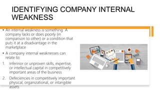 internal analysis on strategic management | PPT
