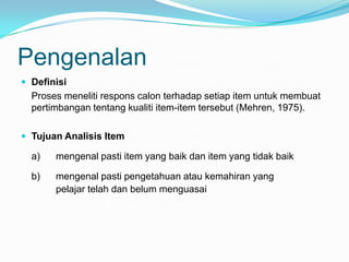 Analisis item | PPTX