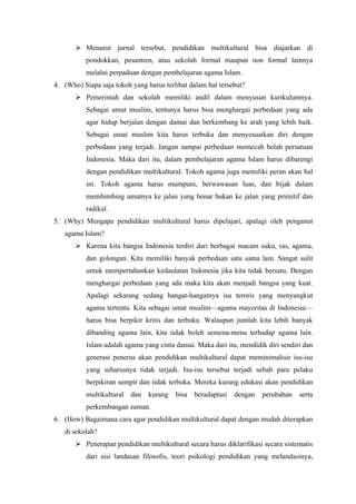 Analisis Jurnal Pendidikan Multikultural | PDF