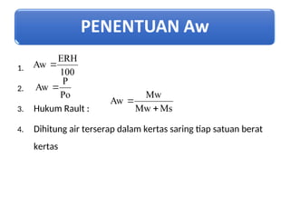ANALISIS KADAR AIR PADA PROSES PENGOLAHAN PANGAN | PPT