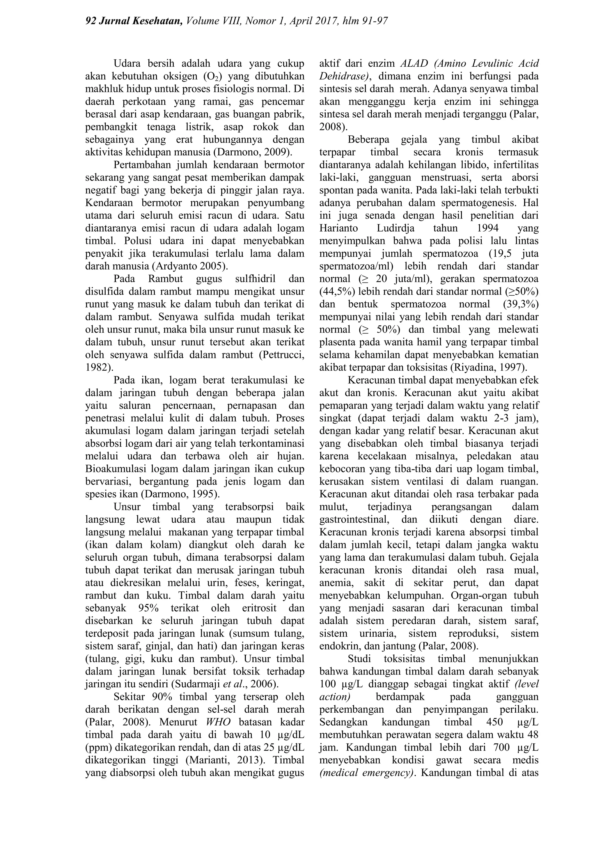 Analisis kadar timbal_pb_pada_rambut_pekerja_bengk | PDF