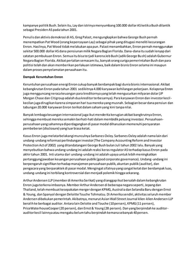 Analisis kasus enron gates dan contoh konfirmasi positif