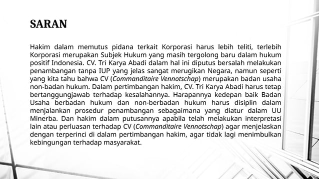 ANALISIS KASUS Korporasi RORIAN ILHAM AKBAR.pptx | Free Download