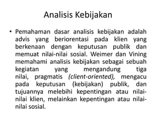 Analisis kebijakan versi weimer vining -kelp heru gernandes | PPTX