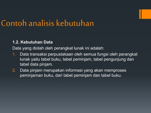 Analisis kebutuhan perangkat lunak Analisis kebutuhan perangkat lunak