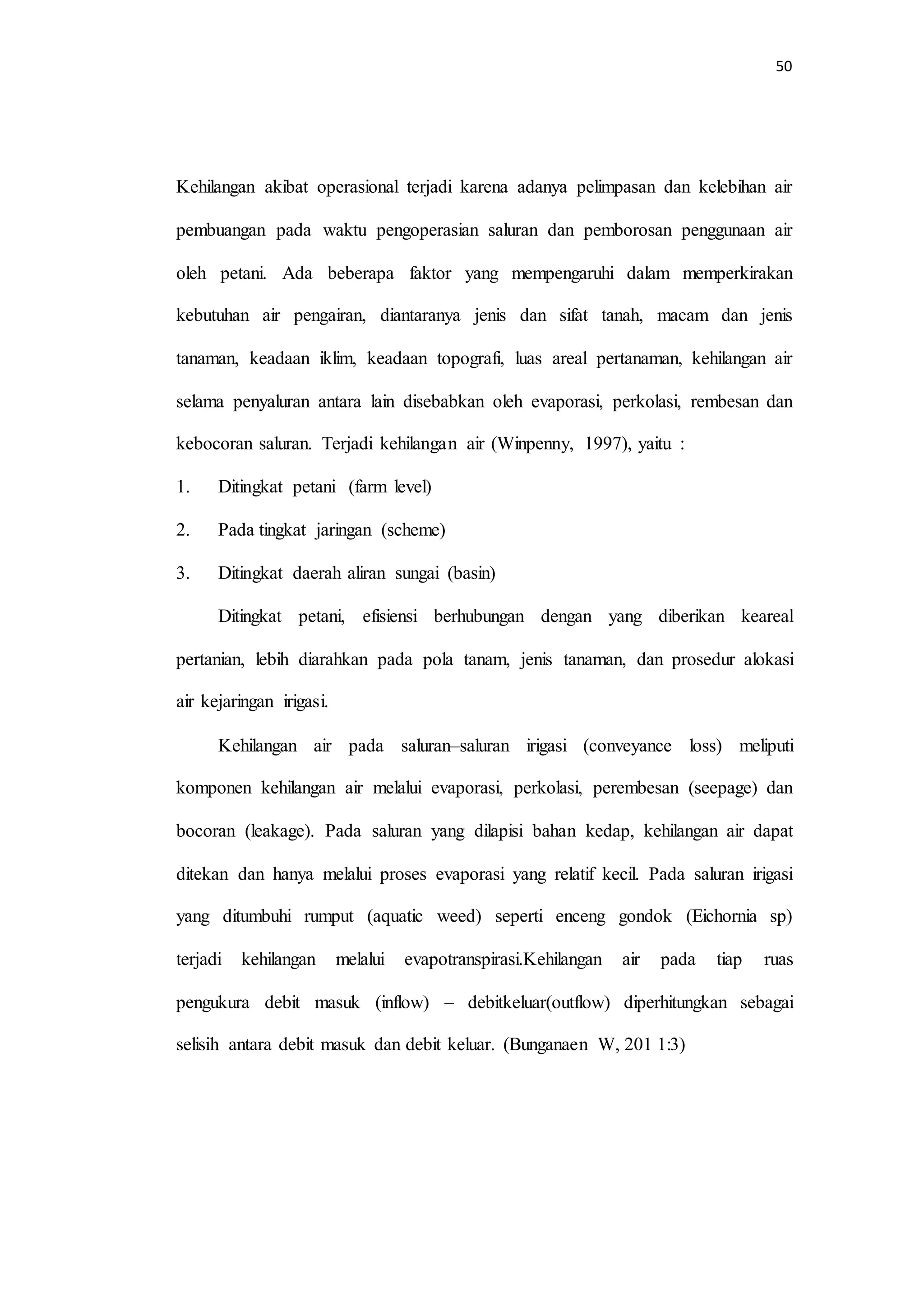 ANALISIS KEHILANGAN AIR PADA SALURAN TERSIER.doc