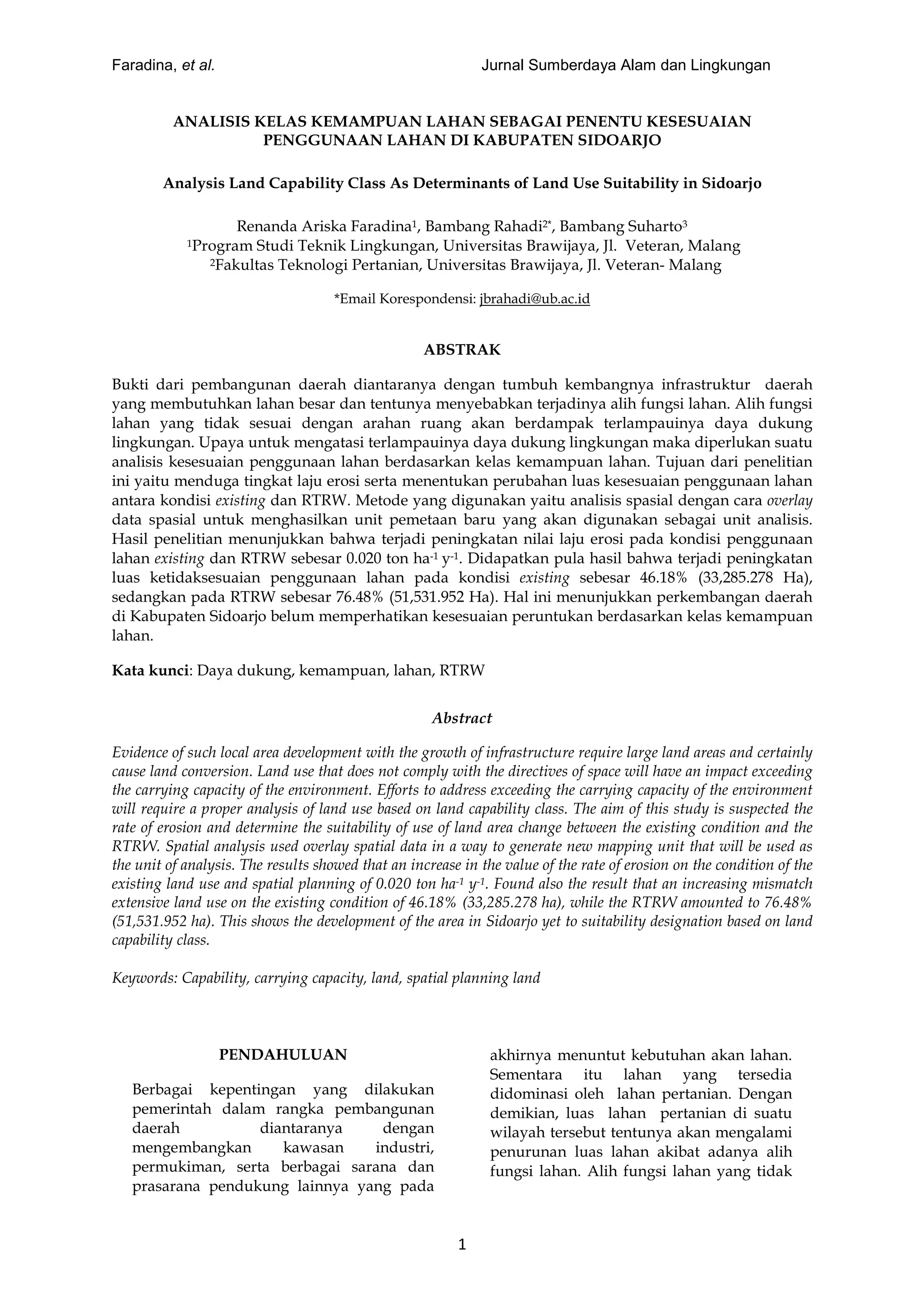 Analisis kelas kemampuan lahan sebagai penentu kesesuaian | PDF
