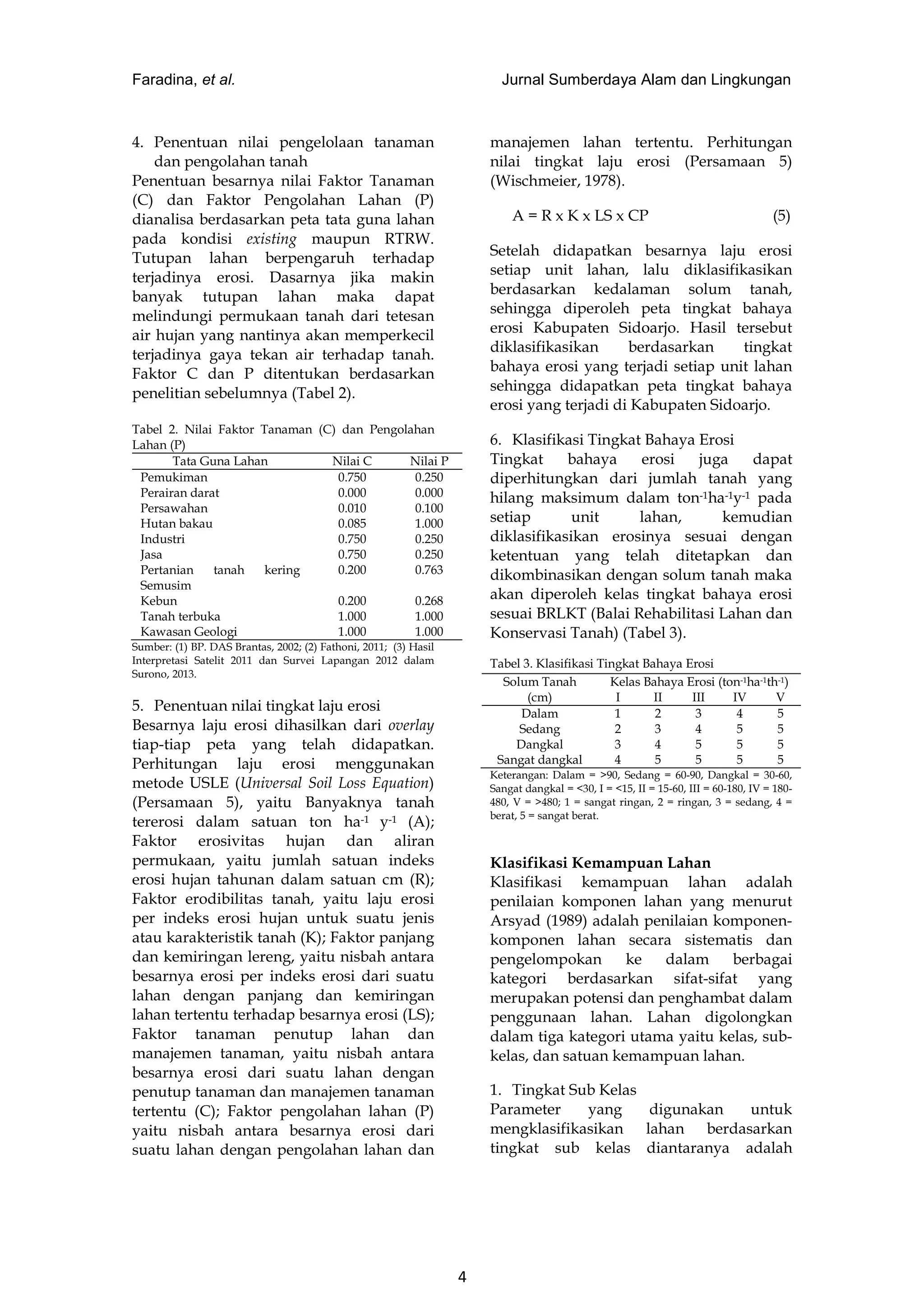Analisis kelas kemampuan lahan sebagai penentu kesesuaian | PDF