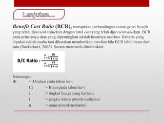 Analisis kelayakan usaha bidang peternakan | PPS