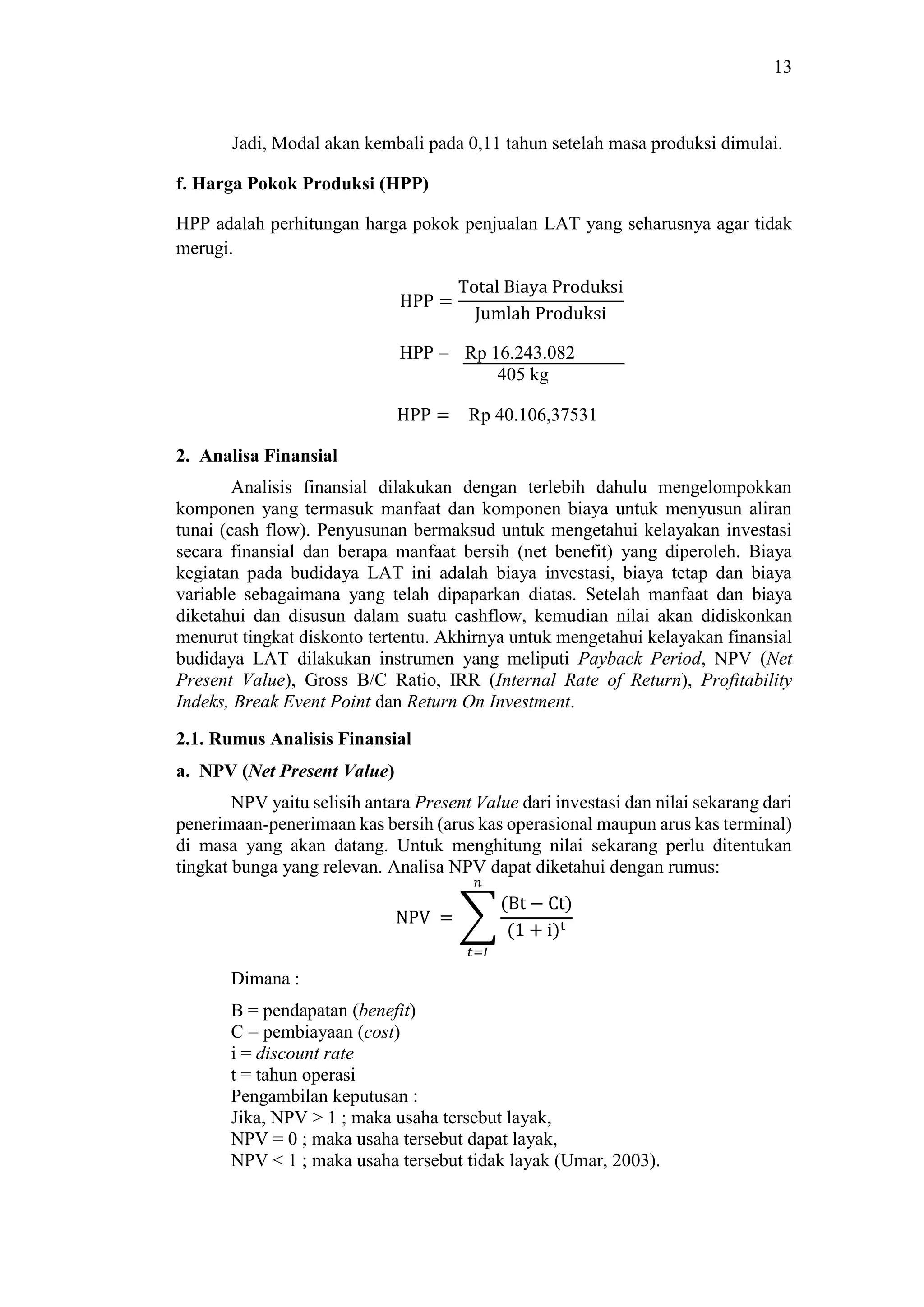 Analisis kelayakan usaha_budidaya_lobste | PDF