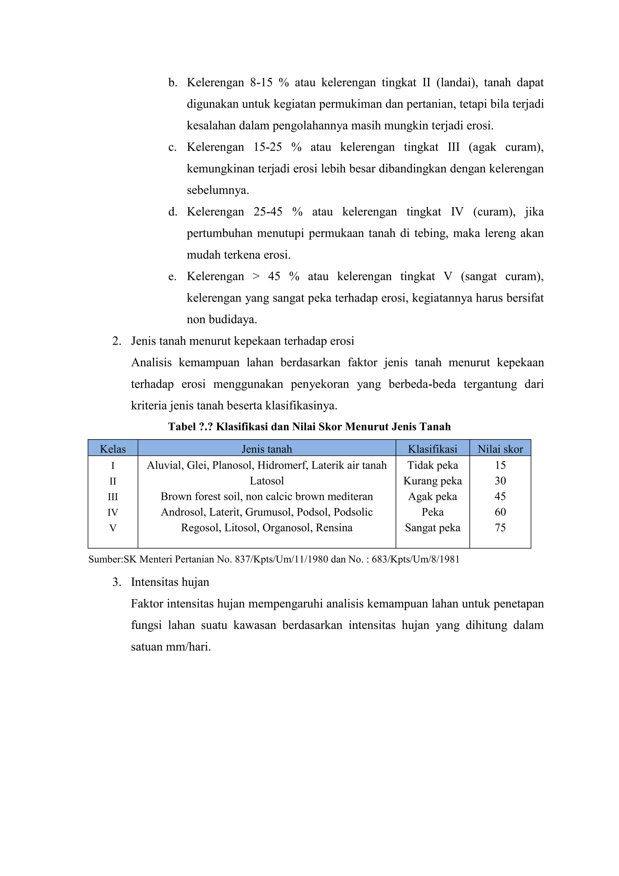 Analisis kemampuan lahan | DOCX