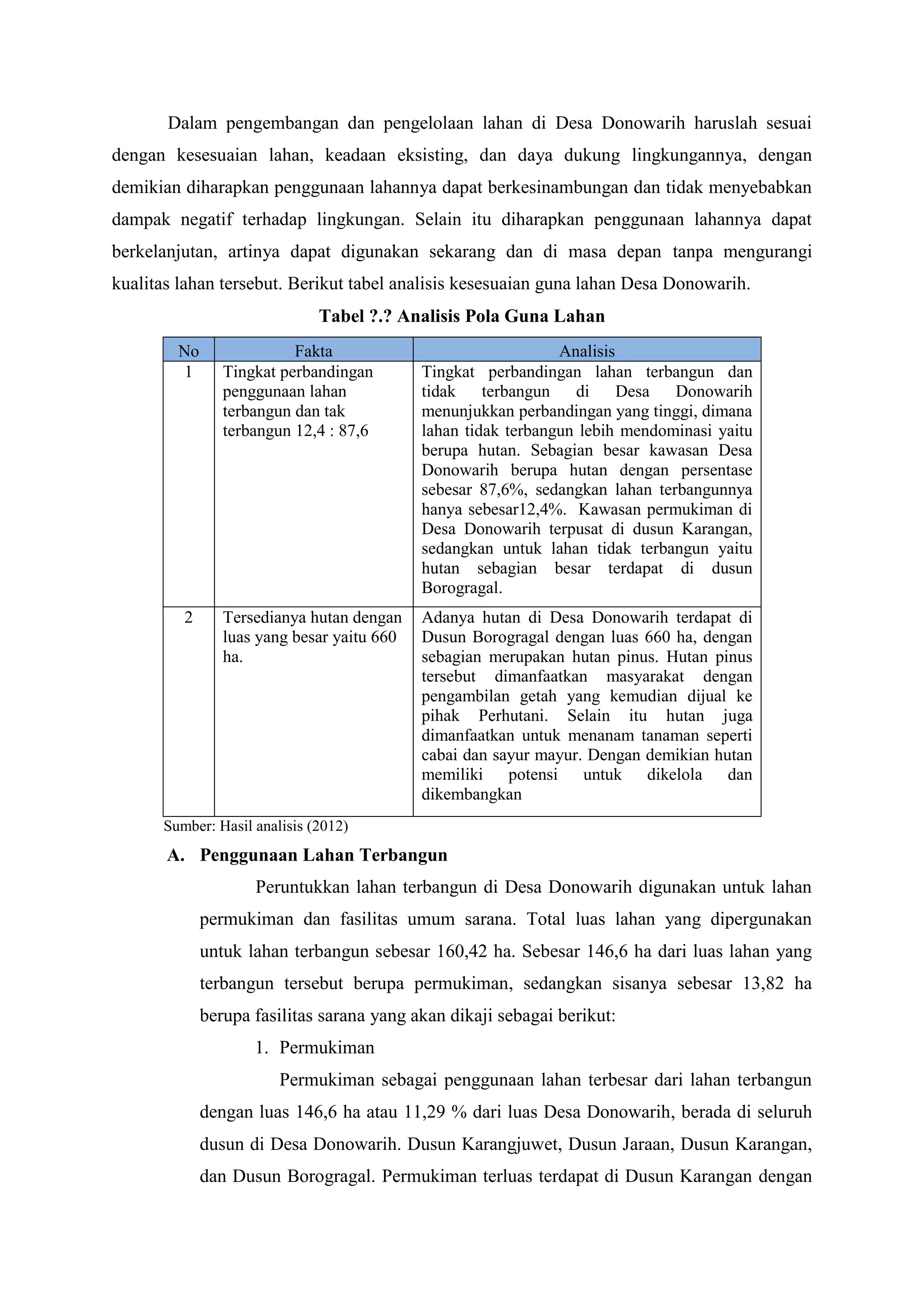 Analisis kemampuan lahan | DOCX