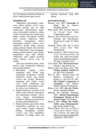 Analisis Kemampuan Mahasiswa Pendidikan Bahasa Inggris Semester VI Universitas Pasir Pengaraian ...