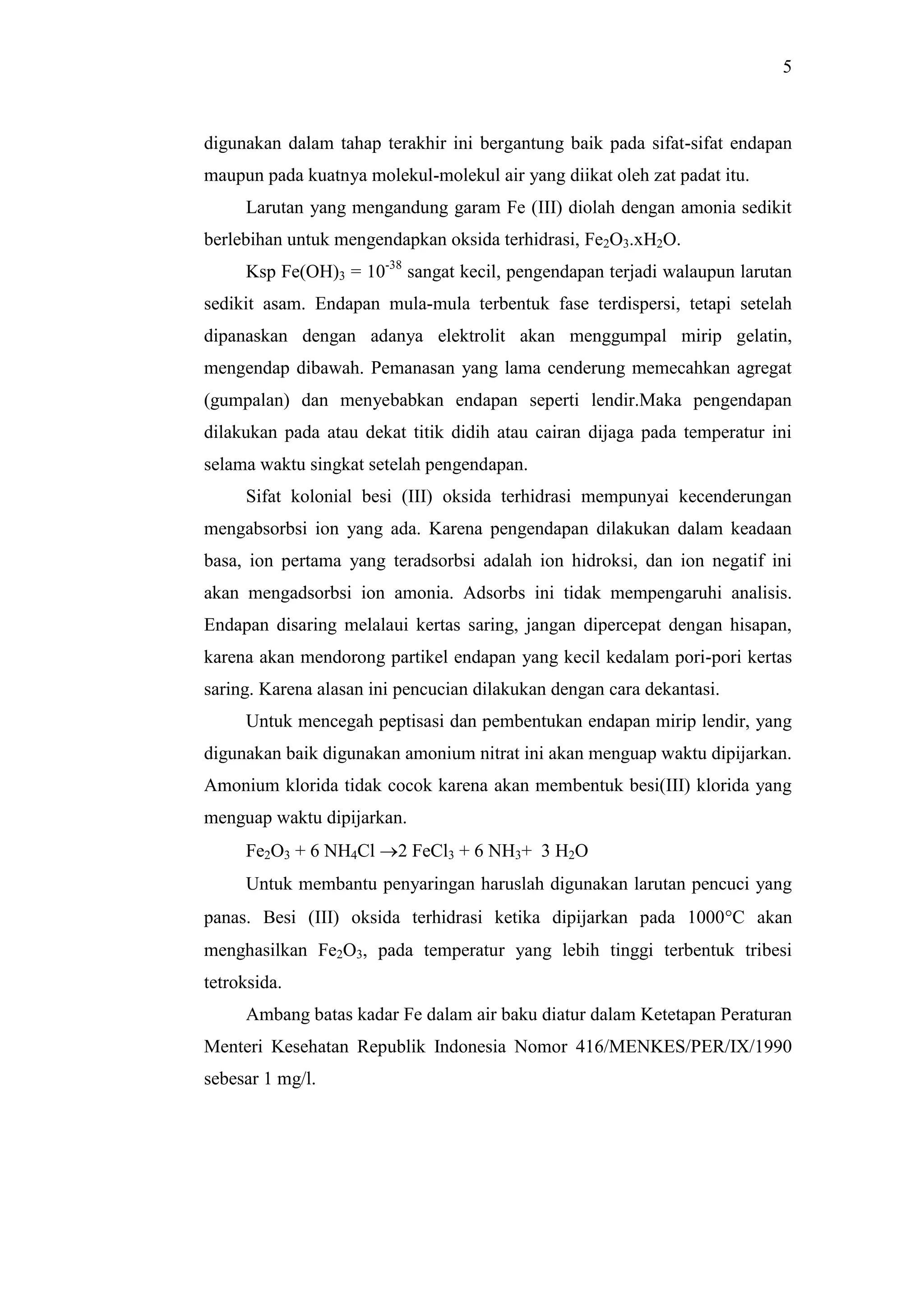 Analisis kesadahan air dan pengendapan besi secara gravimetri | PDF