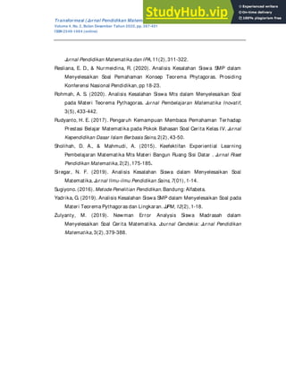 Analisis Kesalahan Siswa Dalam Menyelesaikan Soal Cerita Materi Teorema ...