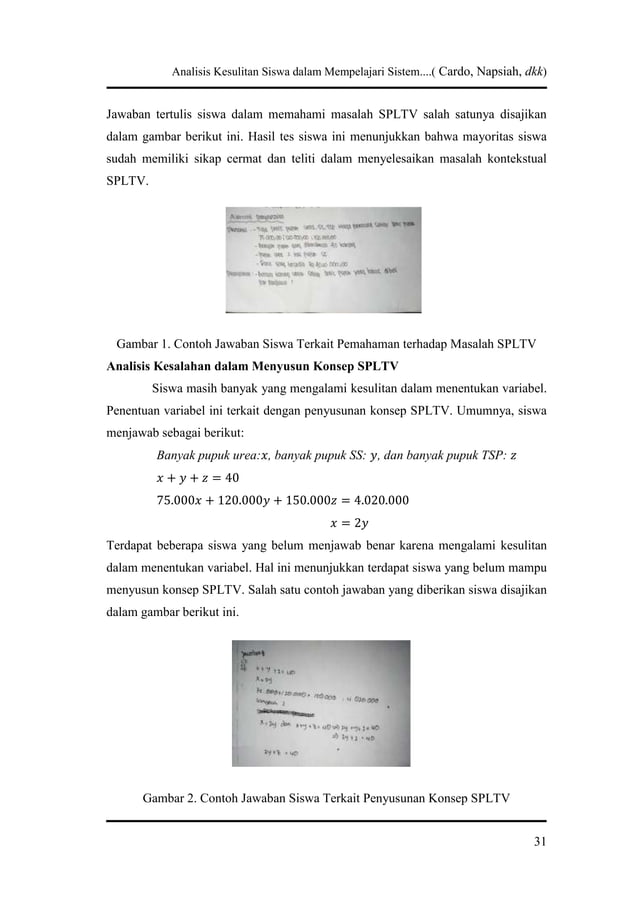 Analisis kesulitan siswa dalam mempelajari spltv | PDF
