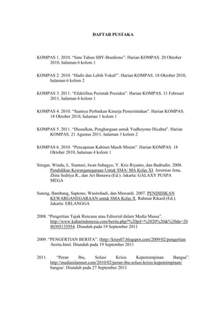 Analisis Kinerja Presiden Susilo Bambang Yudhoyono berdasarkan Berita ...