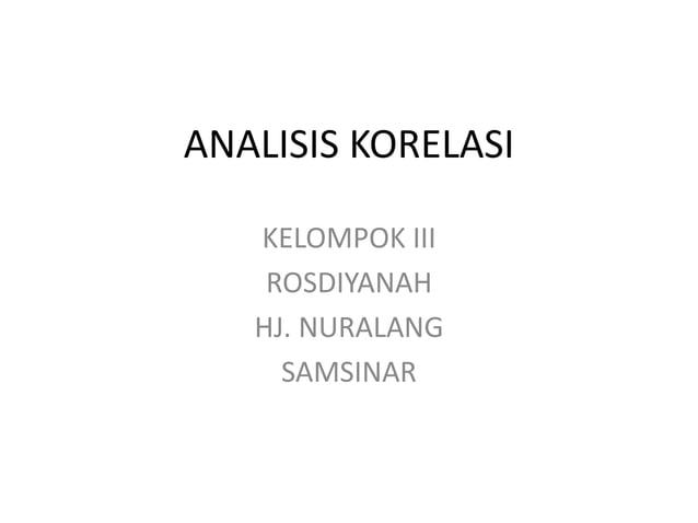 Analisis korelasi | PPTX